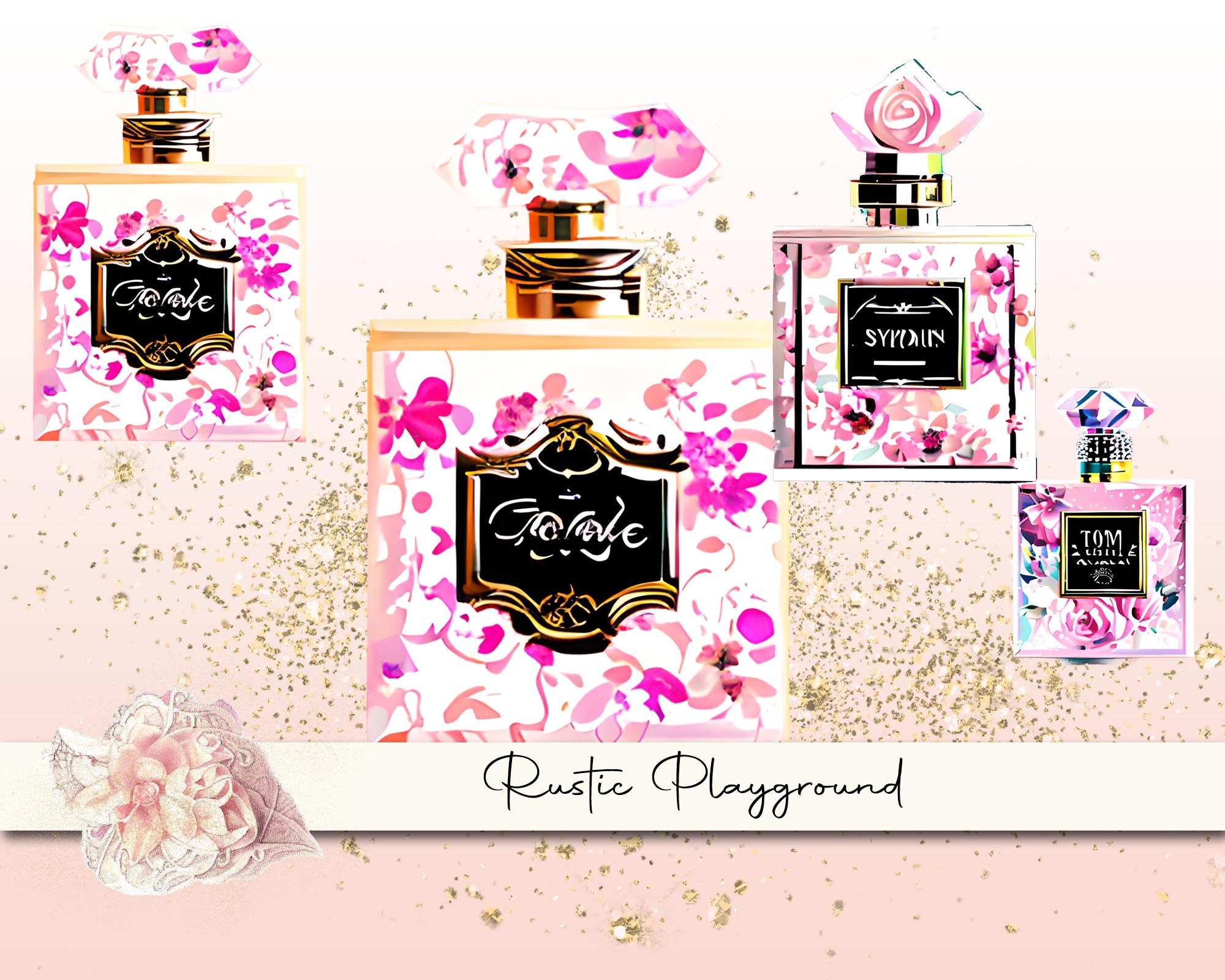 Printable Vintage French Perfume, Digital Bottle, Printable Antique ...