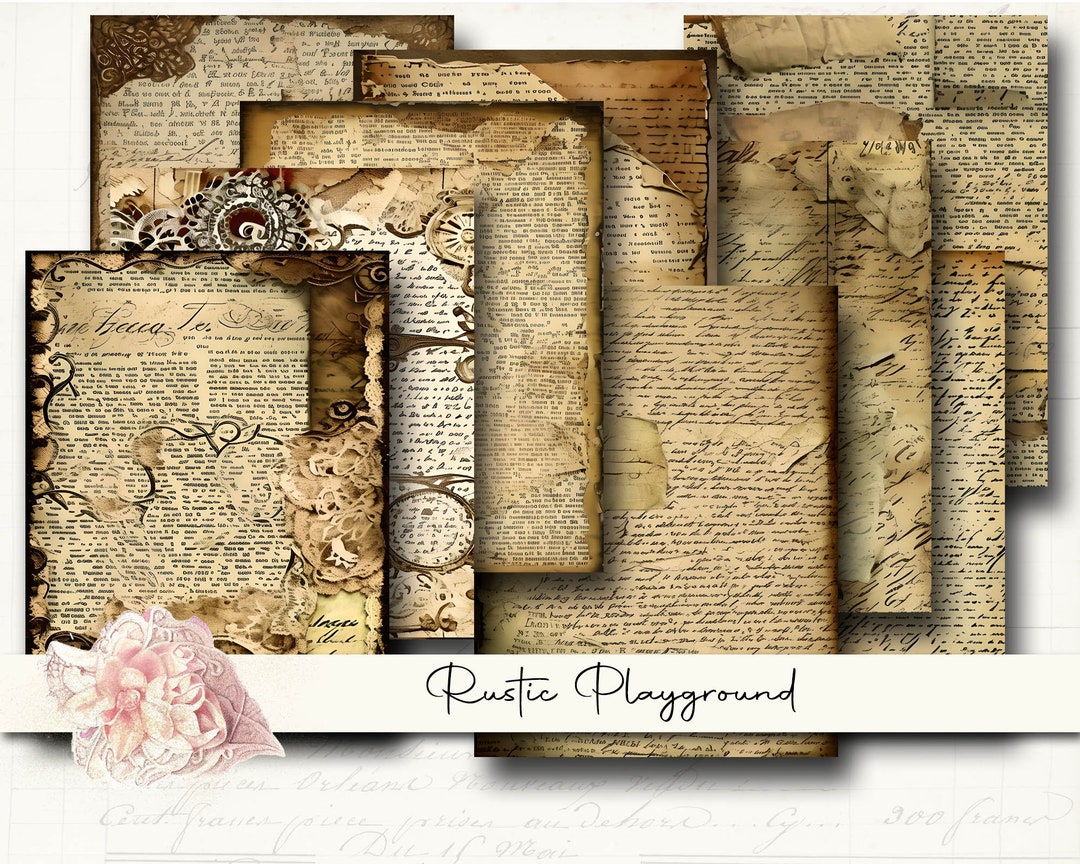 Sepia Junk Journal Pages, Digital Edition, Ephemera Kits, DIY Journal ...