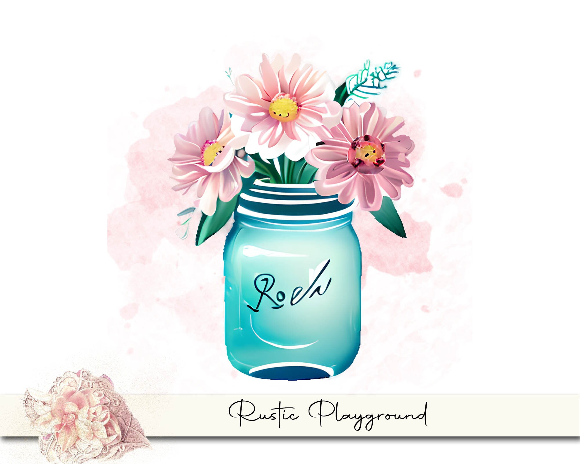 Watercolour Pastel Vintage Rose Clipart, Vintage PNG Digital Image ...