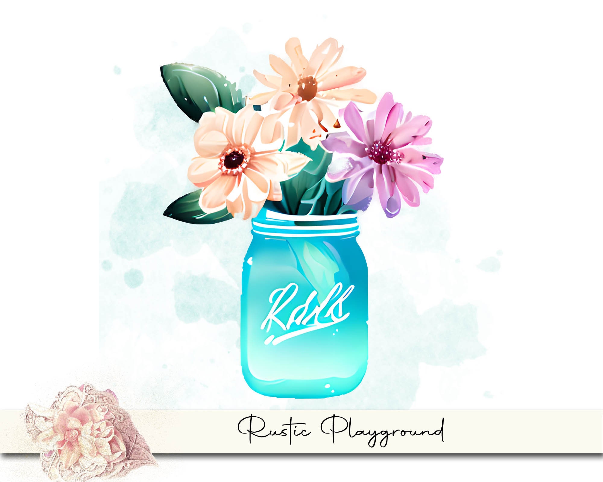 Watercolour Pastel Vintage Rose Clipart, Vintage PNG Digital Image ...