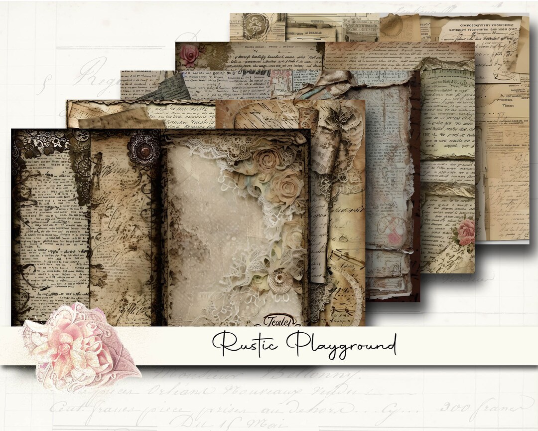 Printable Junk Journal Layout Pages, 5 Page Layouts, Ripped Ragged ...
