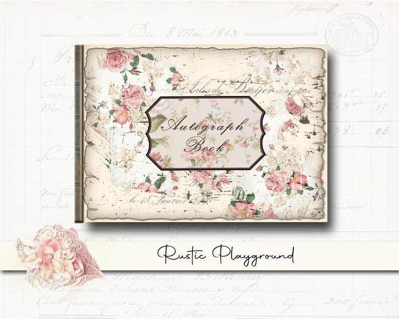Printable Autograph Book, Floral Vintage Ephemera Book - Etsy
