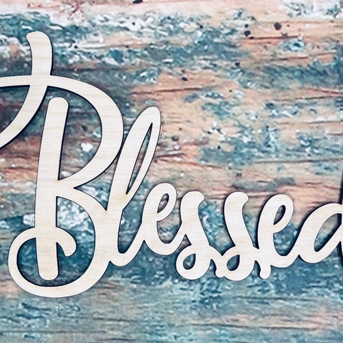 Grateful Thankful Blessed Farmhouse Sign Framed Wood Sign - Etsy