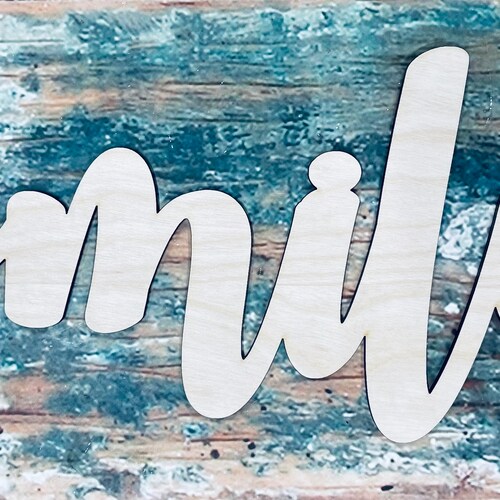 Smile Script Word Wood Sign Wooden Words Sign Art Rustic - Etsy