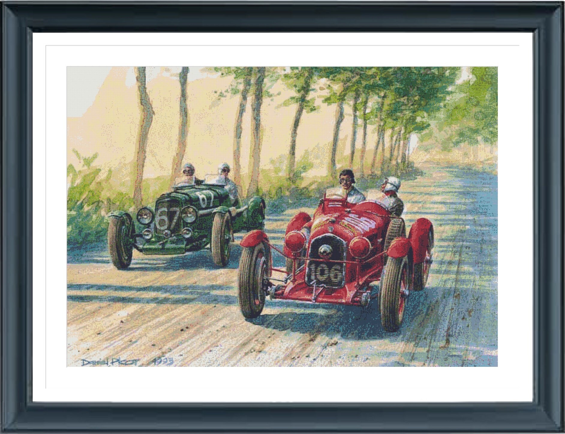 Retro Car Race Cross Stitch Pattern, Vintage Cross Stitch, Pdf ...