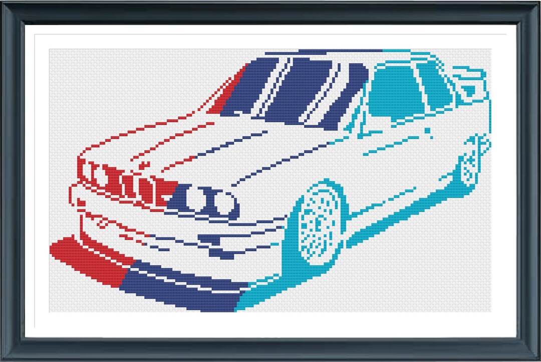 Sport Car Cross Stitch Pattern, European Car Cross Stitch, Auto Stitch ...