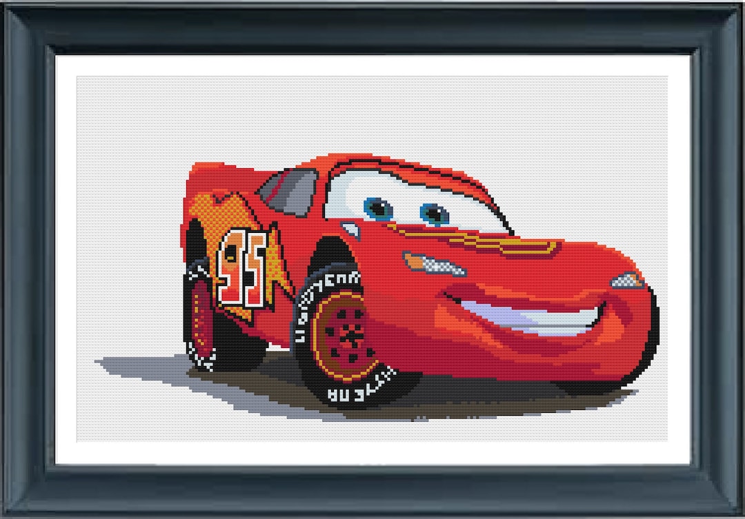 Lightning Mcqueen Cross Stitch Pattern, Cars Cross Stitch, Kids Cross ...