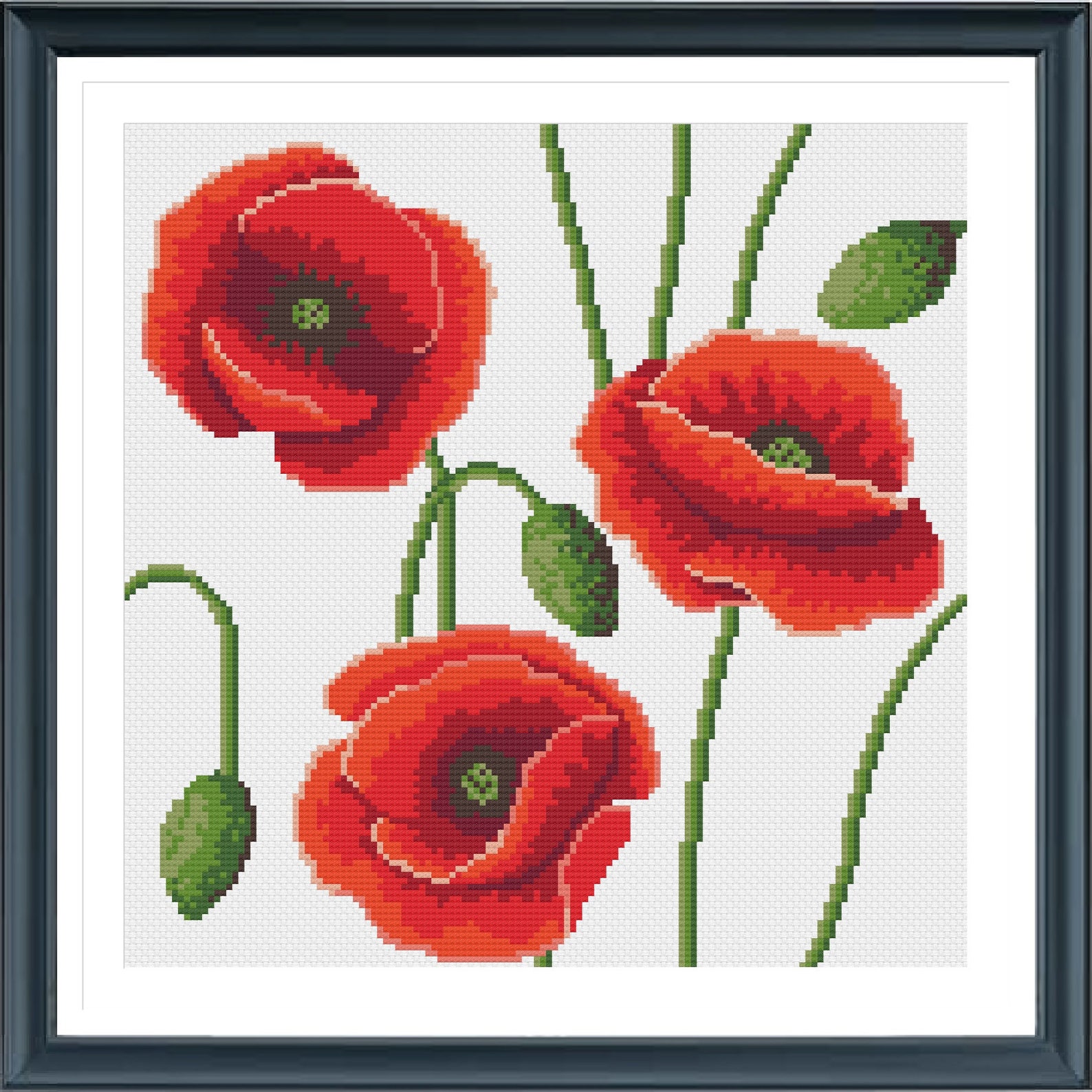 Poppies Cross Stitch Pattern Flowers Cross Stitch Bouquet of - Etsy