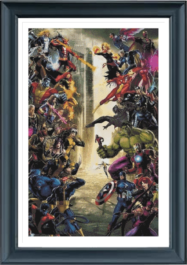 Comic Superheroes Cross Stitch Pattern, Pdf Instructions, Instant ...