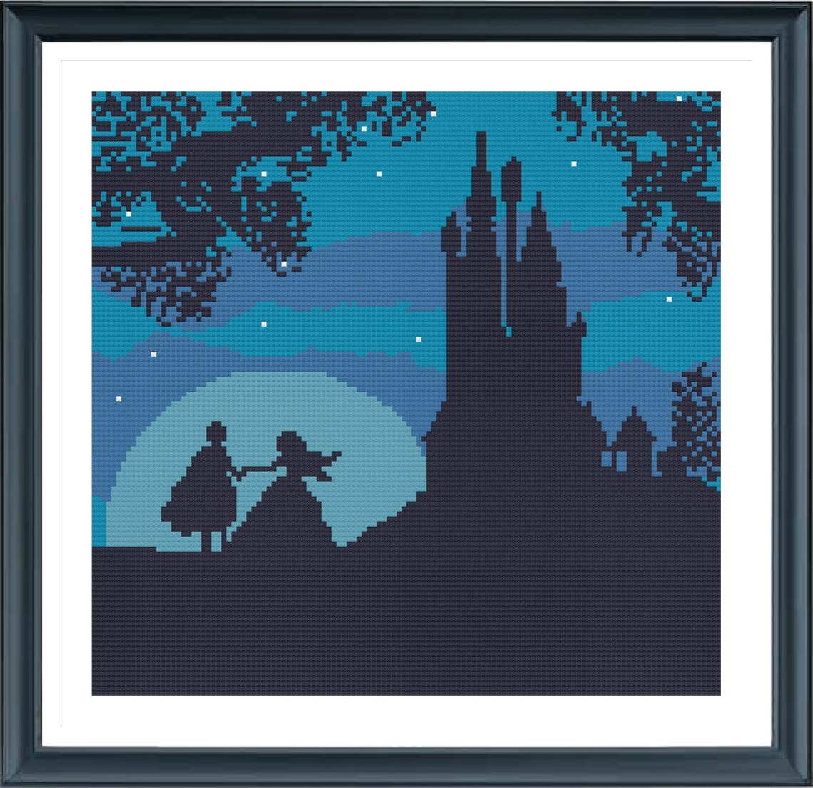 Fairy Tale Castle Cross Stitch Pattern, Princess Castle Cross Stitch ...