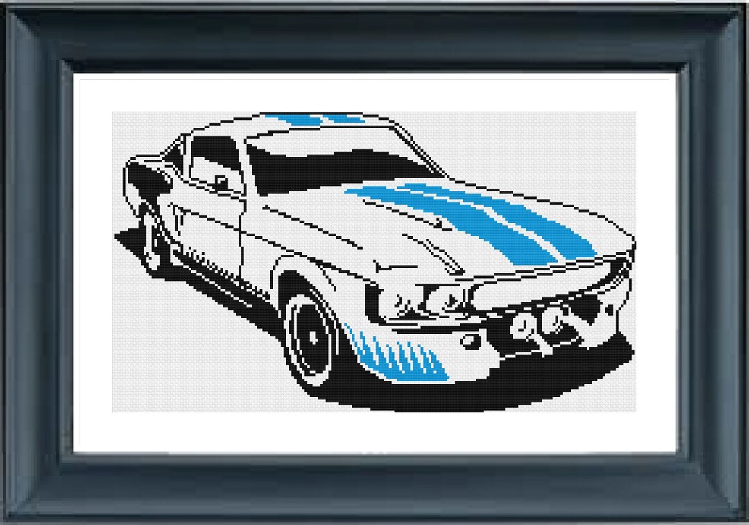 Muscle Car Cross Stitch Pattern, Mustang Cross Stitch, Pdf Instructions ...