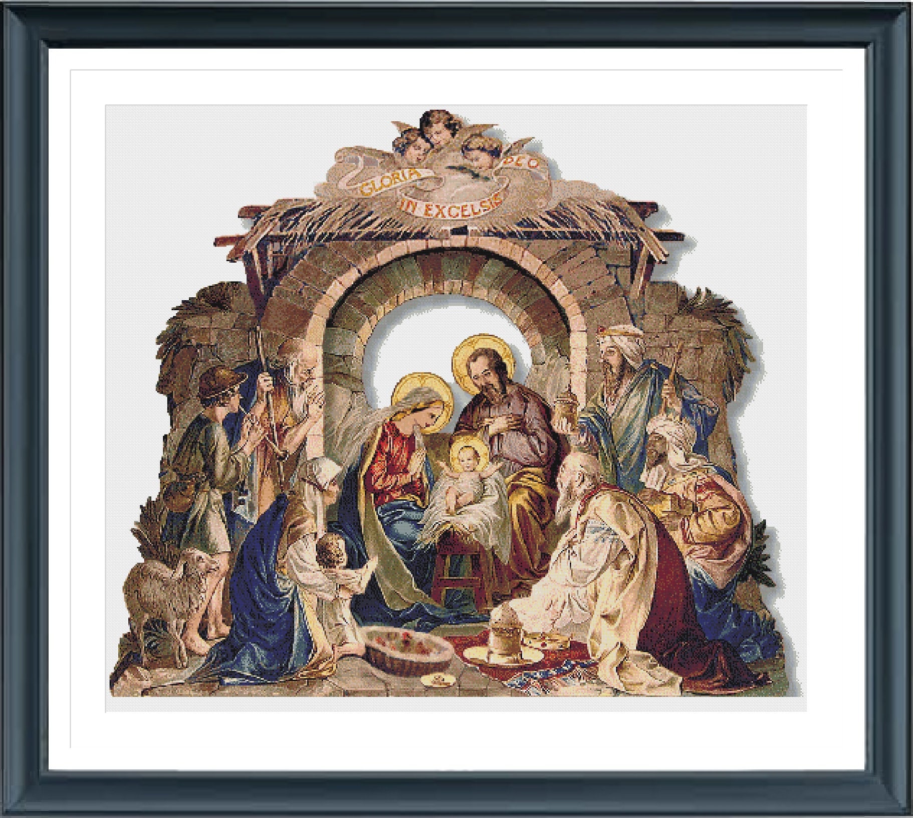 Nativity Cross Stitch Pattern, Jesus Christ Cross Stitch, Holy Night ...