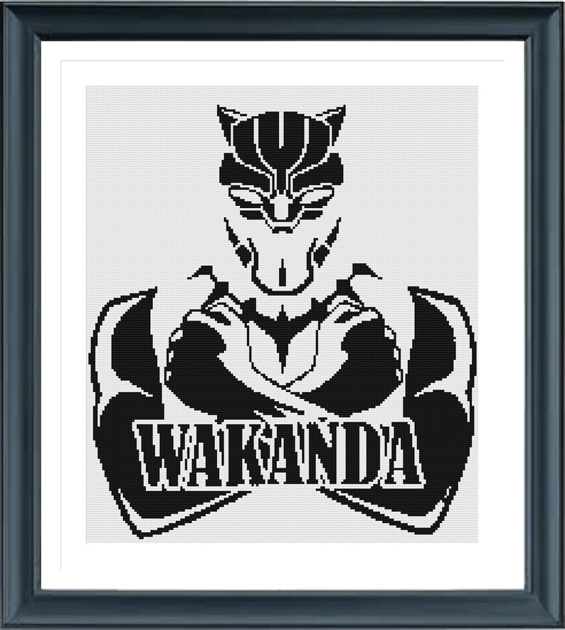 Black Panther Cross Stitch Pattern, Wakanda Forever Stitch,avengers ...