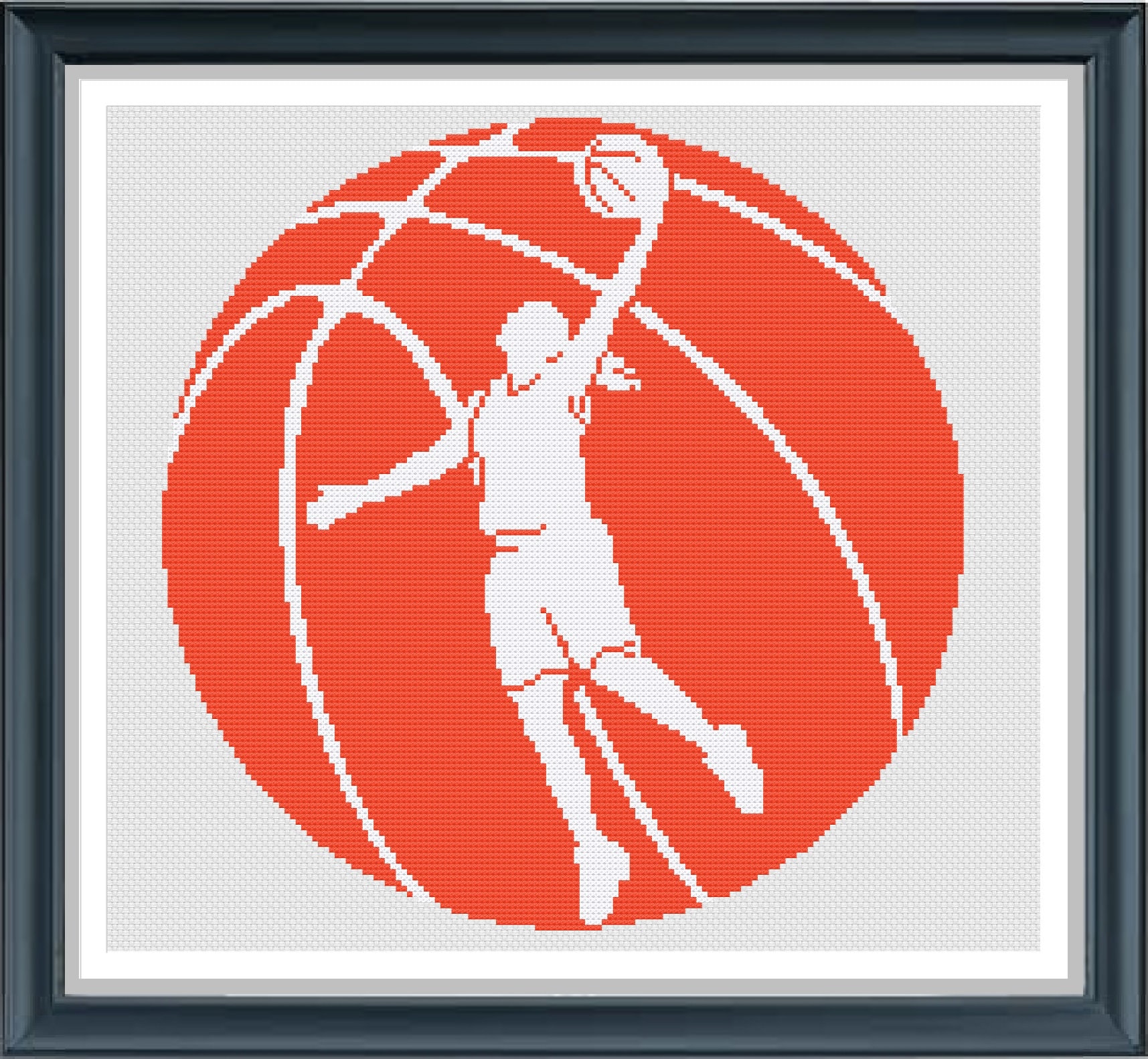 Basketball Cross Stitch Pattern, Basketball Girl Cross Stitch, Modern ...