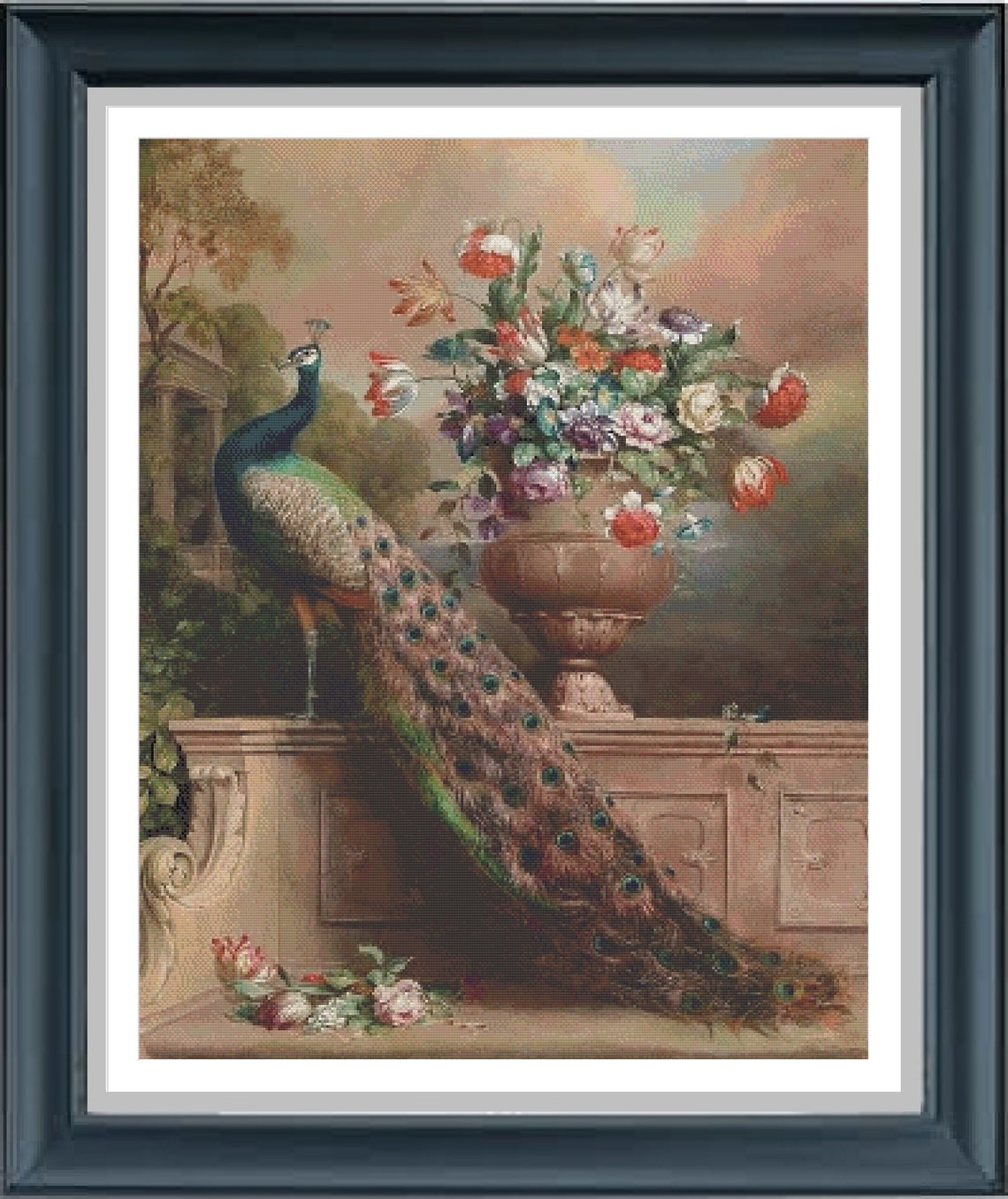 Peacock Cross Stitch Pattern Peacock Painting Cross Stitch - Etsy