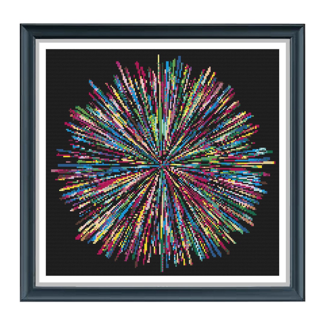 Geometric Cross Stitch Pattern, Fireworks Cross Stitch, Rainbow Blocks ...
