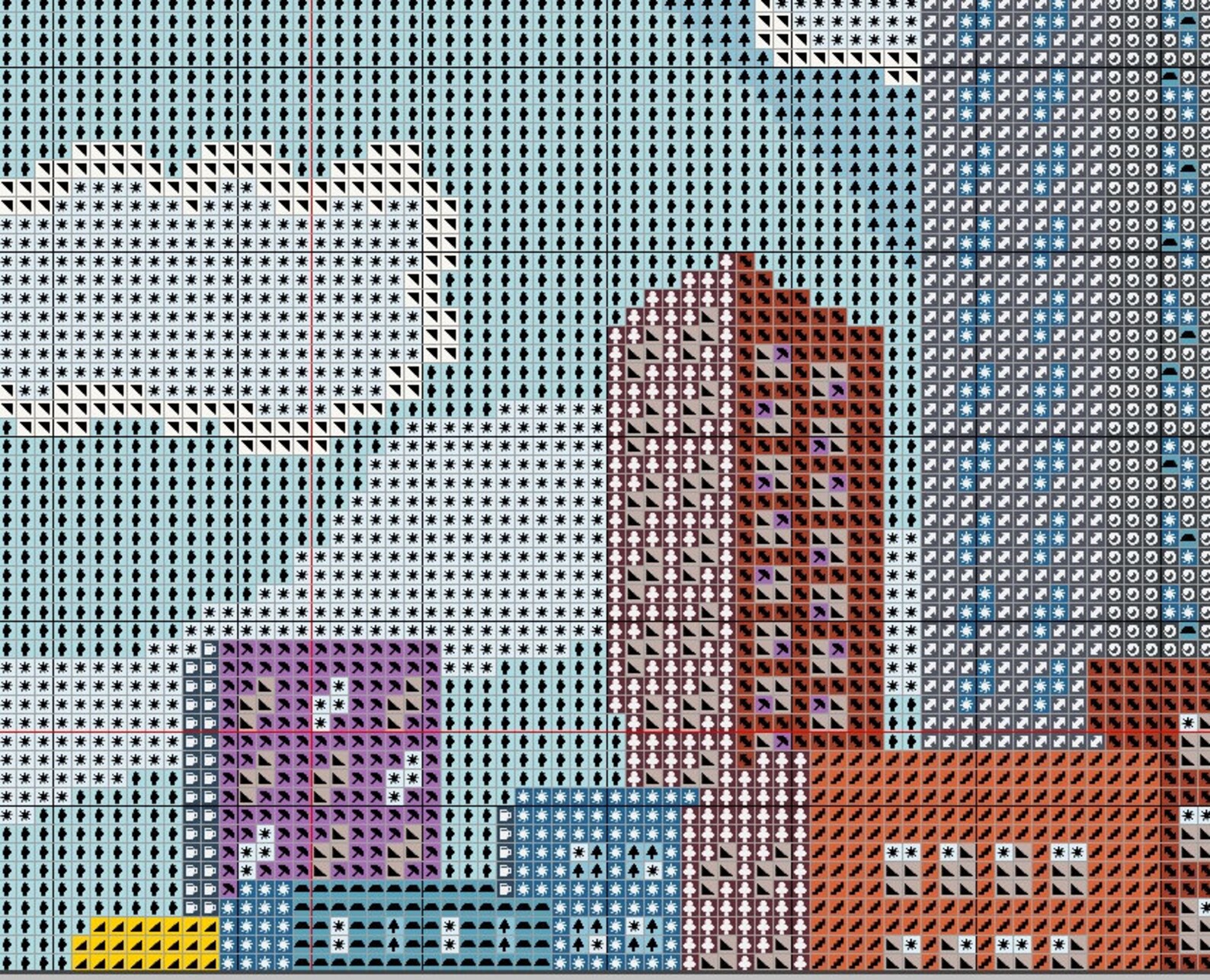 City Skyline Cross Stitch Pattern, City Landscape Cross Stitch Pattern ...