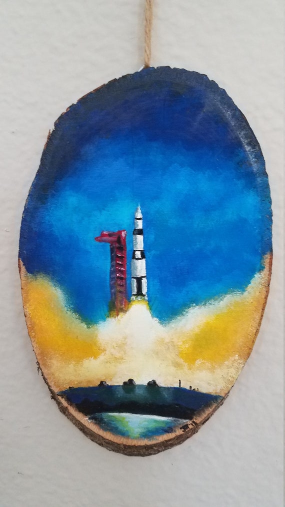 Apollo Saturn V Rocket Launch Original Acrylic Painting on - Etsy