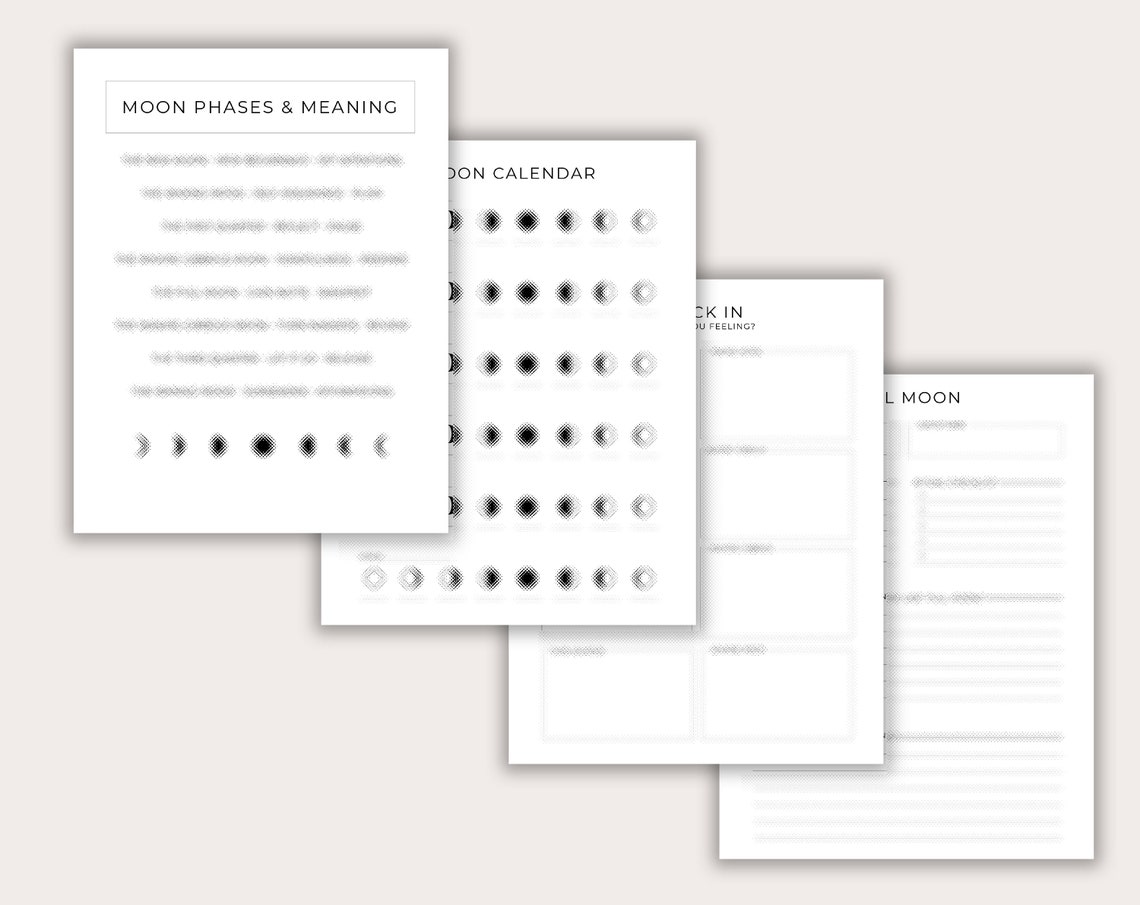 Moon Journal Moon Planner Pages Printable Digital PDF Download ...