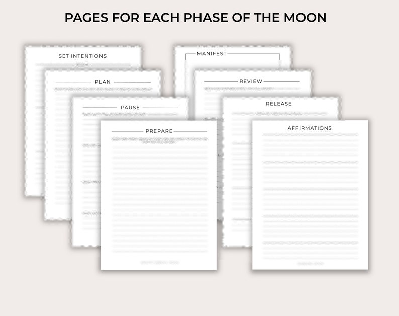 Moon Journal Moon Planner Pages Printable Digital PDF Download ...