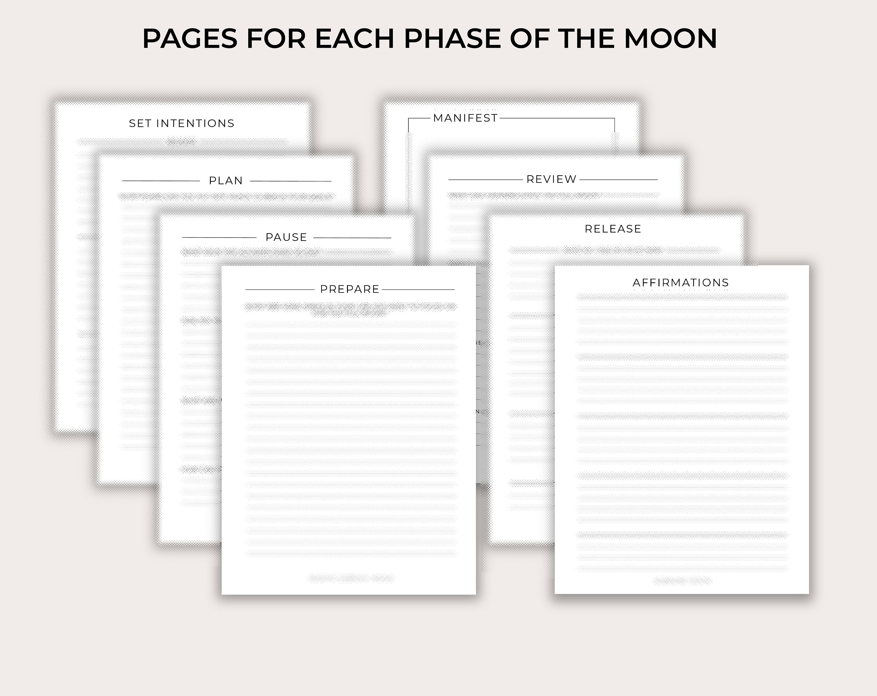 Moon Journal | Moon Planner Pages | Printable | Digital PDF Download ...