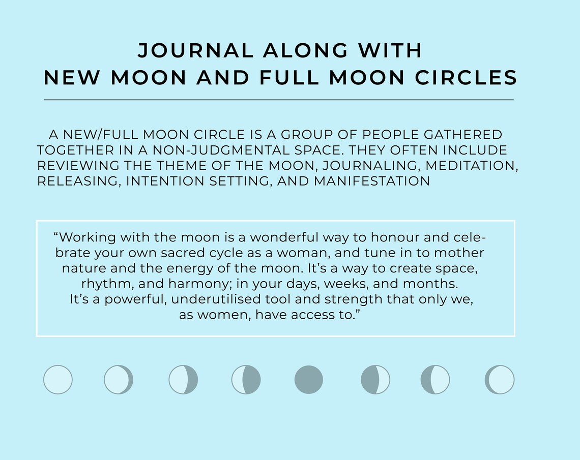 New Moon and Full Moon Journal Moon Planner Pages Printable Digital PDF ...