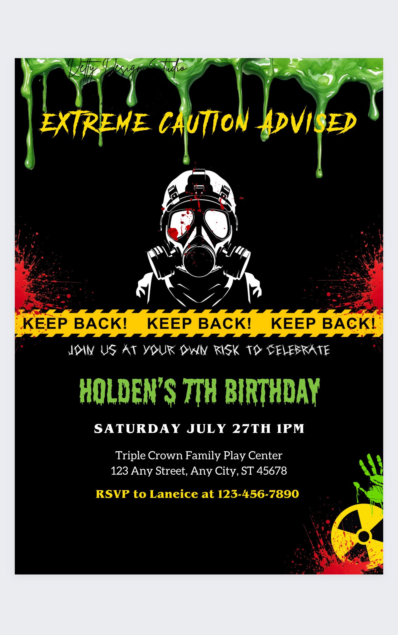 Editable Biohazard Birthday Invitation: Horror Party (digital Download ...