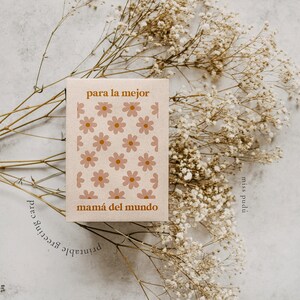Printable Para La Mejor Mamá Del Mundo Card | Spanish Mother's Day ...