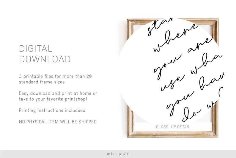 PRINTABLE Start Where You Are Poster | Goals Quote Digital Download ...