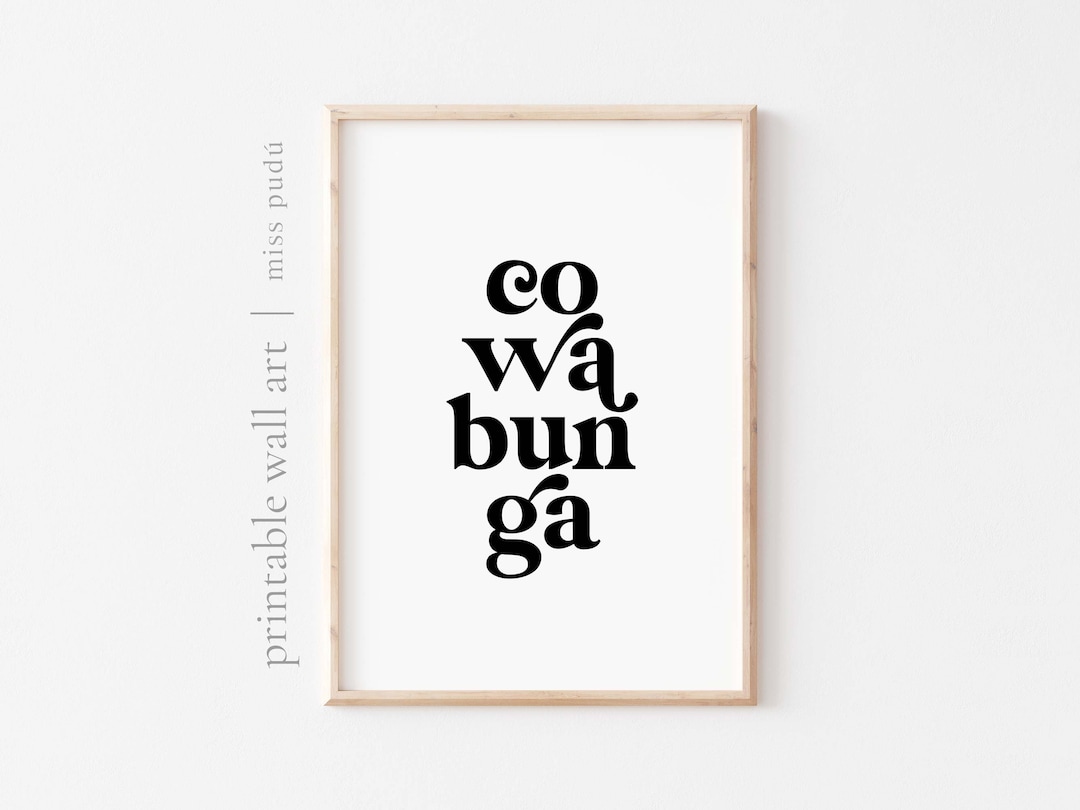 PRINTABLE Cowabunga Poster | Surf Wall Art (digital Download). Coastal ...