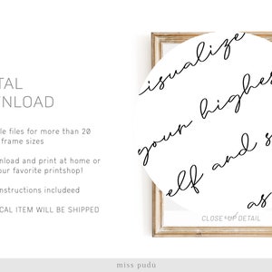 PRINTABLE Visualize Your Highest Self and Show up as Her Poster ...