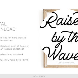 PRINTABLE Raised by the Waves Poster Surf Wall Art digital Download ...