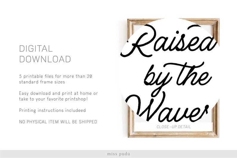 PRINTABLE Raised by the Waves Poster Surf Wall Art digital - Etsy