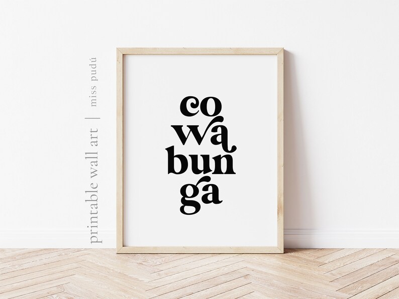 PRINTABLE Cowabunga Poster | Surf Wall Art (digital Download). Coastal ...