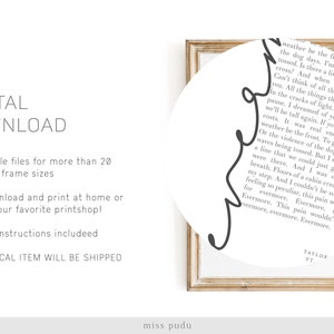 Evermore Printable Poster Swiftie Wall Art. TS Lyrics Digital Download ...