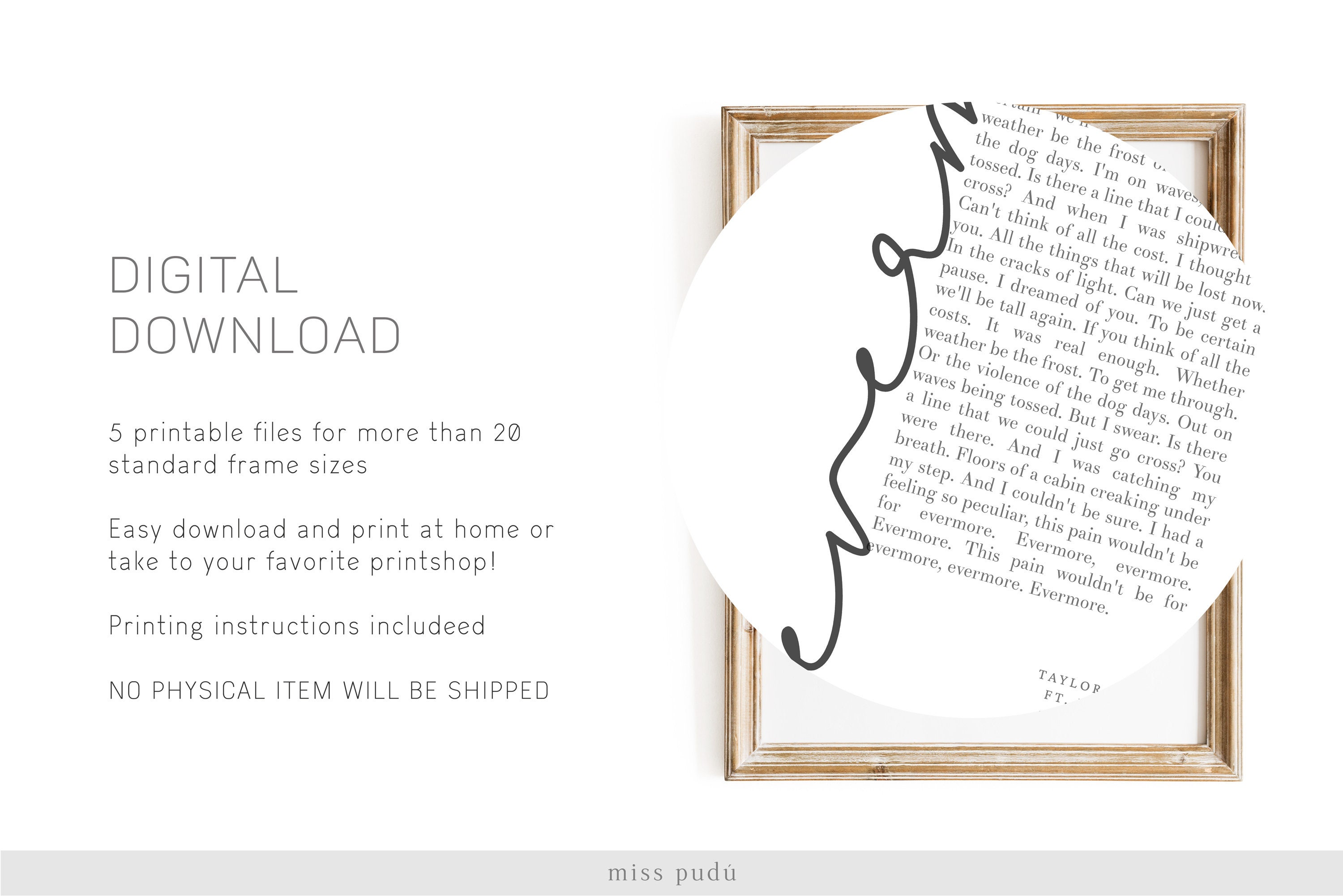 Evermore Printable Poster Swiftie Wall Art. TS Lyrics - Etsy Canada