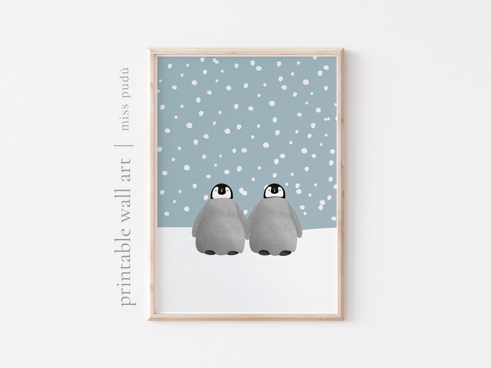 Emperor Penguins Winter Printable Illustration Bird Poster - Etsy