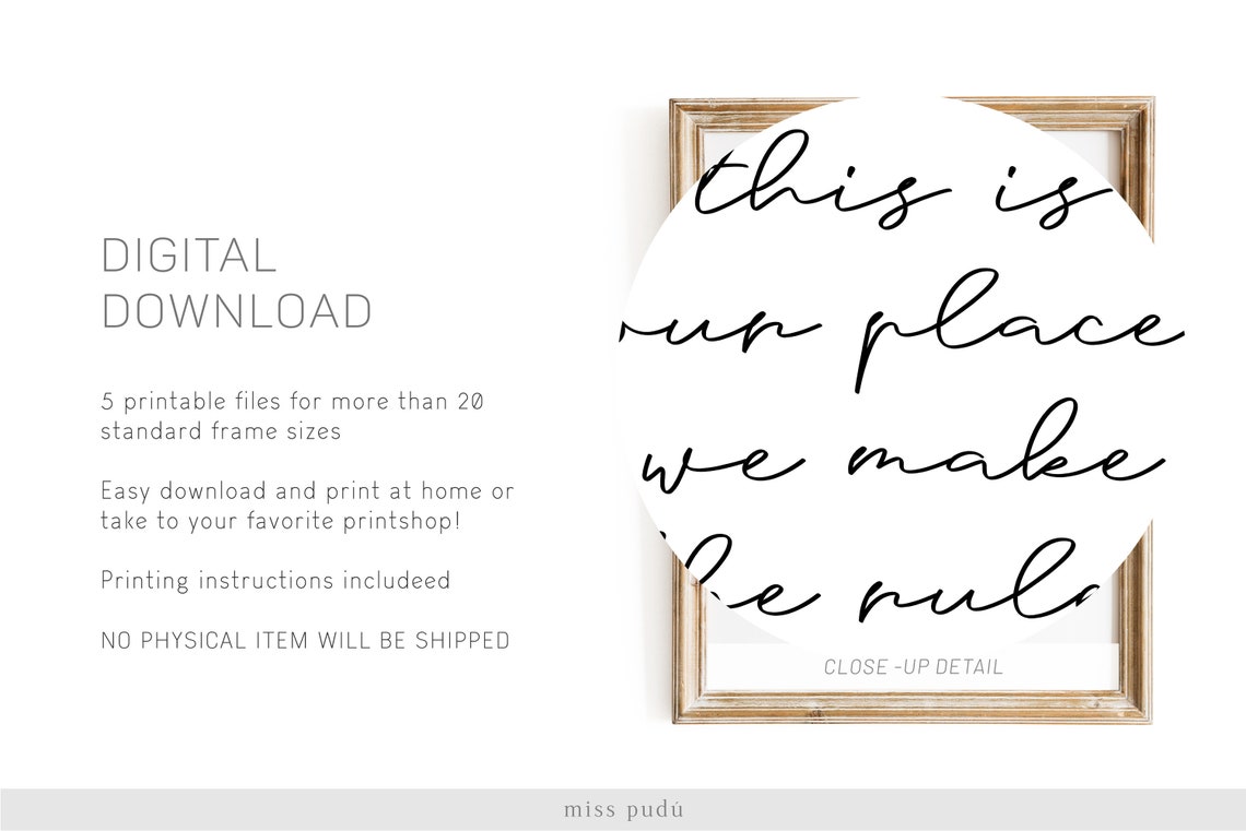 Printable This is Our Place We Make the Rules Poster Lover - Etsy