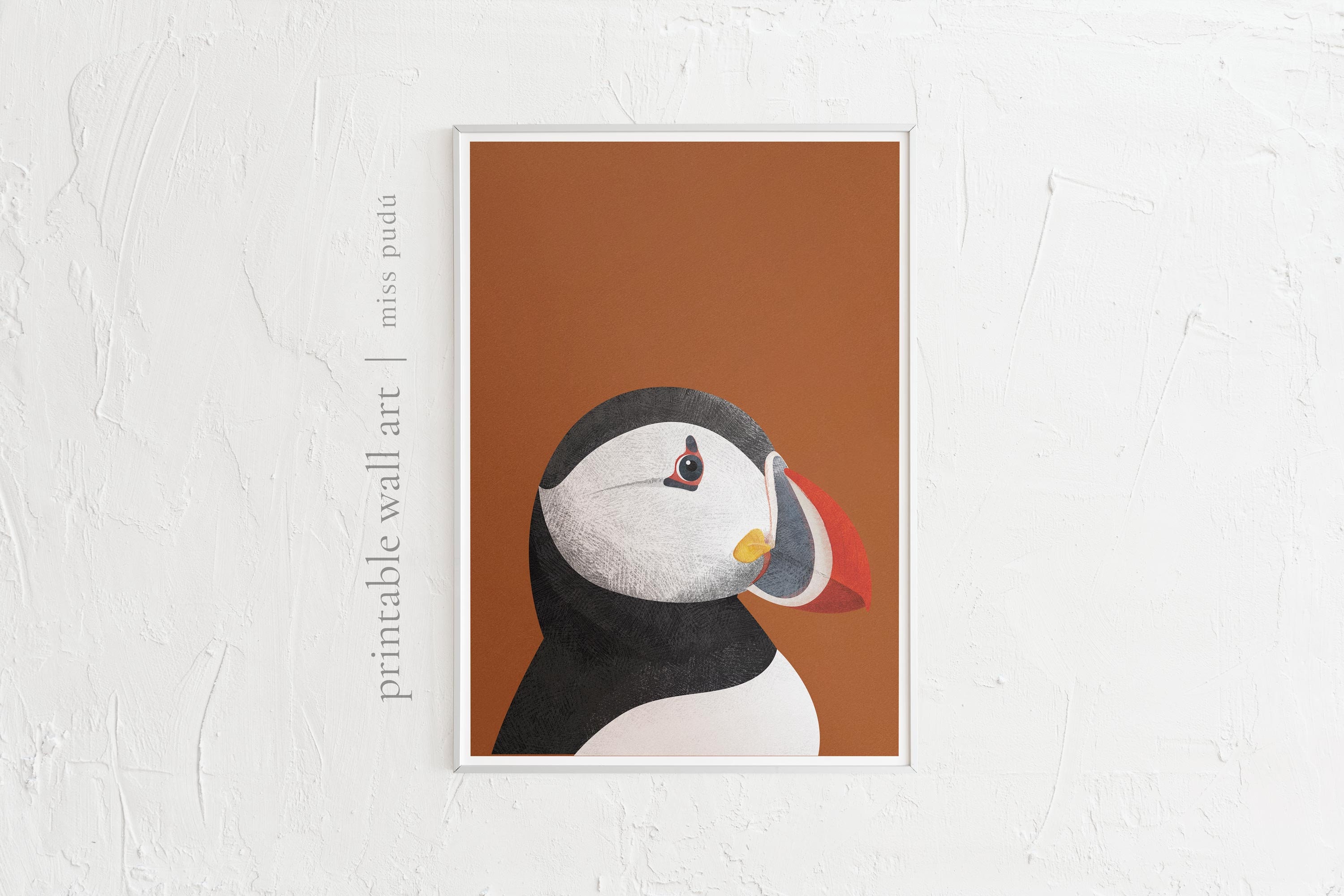 Atlantic Puffin Printable Poster Bird Illustration Digital - Etsy