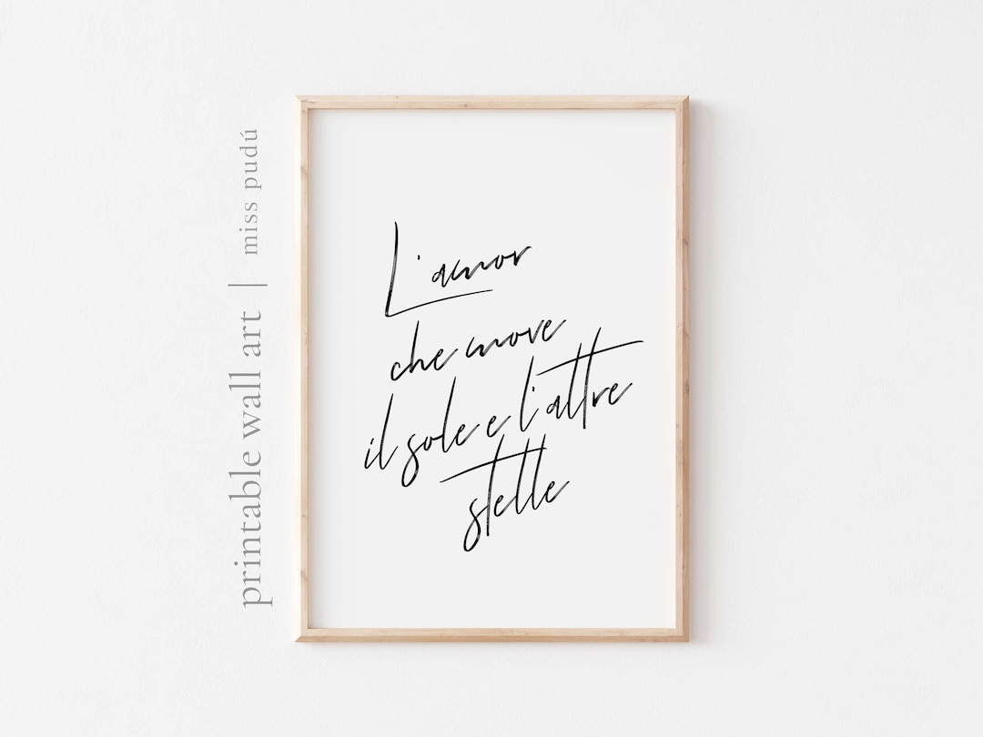 PRINTABLE Love That Moves Sun and Other Stars. Divina Commedia, Dante ...