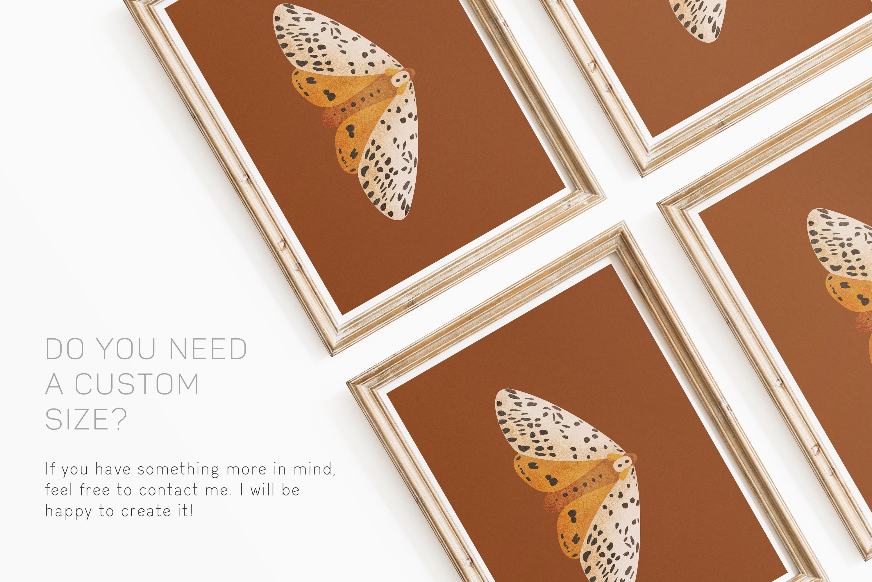 Printable Moth Illustration Digital Download Yellow and | Etsy