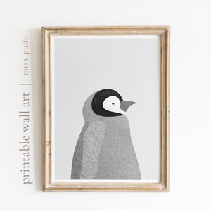 Baby Penguin Illustration Poster | Printable Nursery Wall Art (digital ...