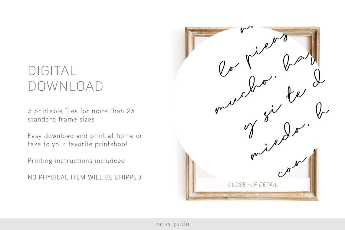 PRINTABLE No Lo Pienses Mucho, Hazlo Poster | Motivational Quote in ...