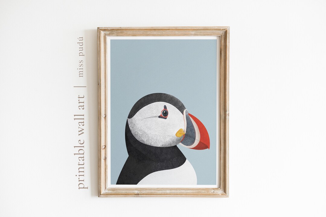 Atlantic Puffin Illustration Digital Download Bird Printable Poster ...