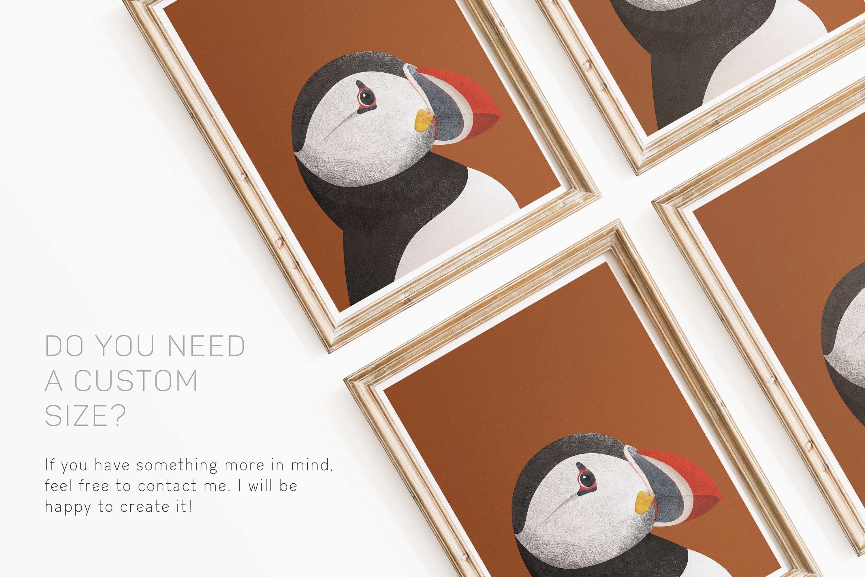 Atlantic Puffin Printable Poster Bird Illustration Digital - Etsy