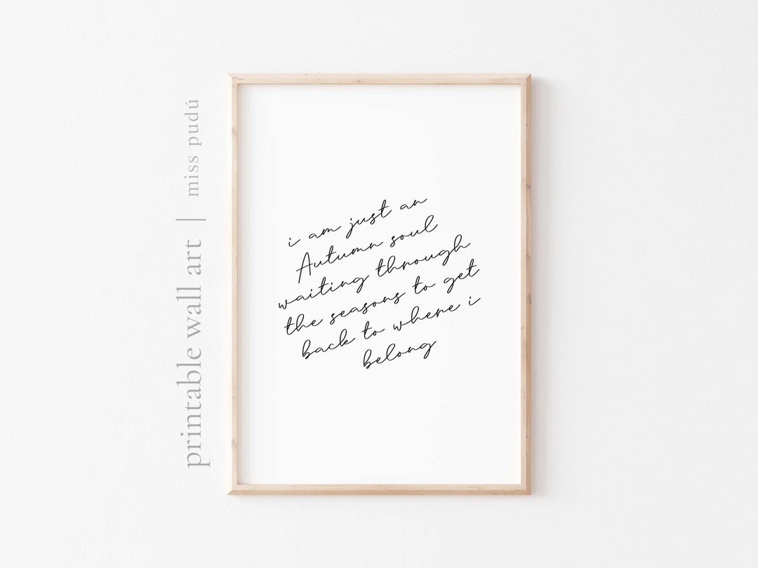 PRINTABLE Autumn Soul Waiting Through the Seasons | Pumpkin Wall Art ...