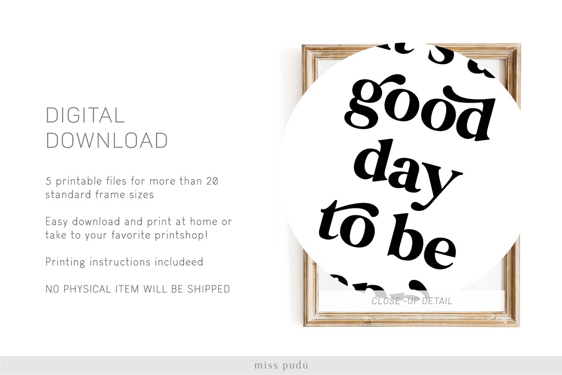 Printable It Is A Good Day To Be Happy Poster Positive Wall | Etsy