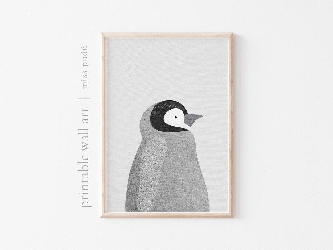 Baby Penguin Illustration Poster | Printable Nursery Wall Art (digital ...