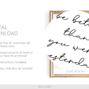 PRINTABLE Be Better Than You Were Yesterday | Positive Affirmation ...