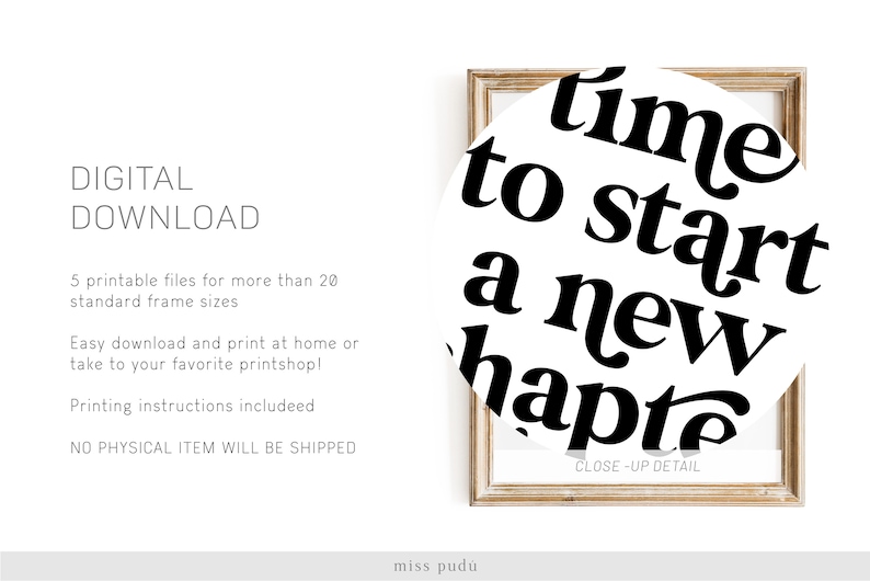 Time to Start a New Chapter | Positive Affirmation Printable Poster ...